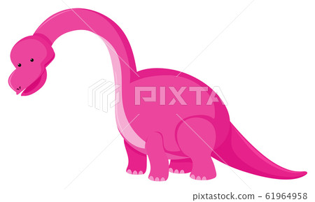 Single picture of brachiosaurus in pink color - Stock Illustration ...
