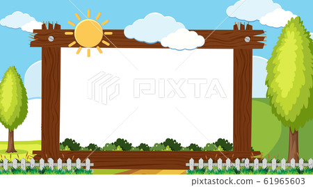 Border template with park in background - Stock Illustration [61965603 ...
