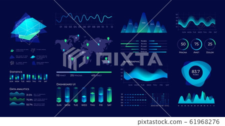 Dashboard UI. Futuristic data panel with user... - Stock Illustration [61968276] - PIXTA