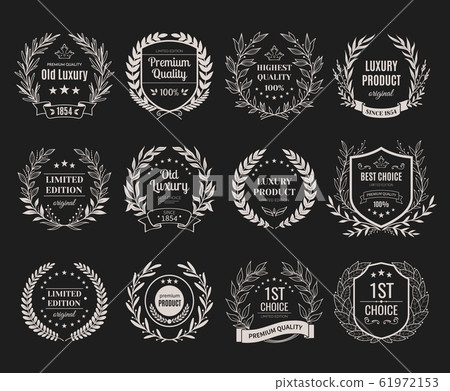 Silver Awards Emblems Realistic Set - Stock Illustration [61972153] - PIXTA