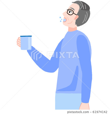 Men who gargle and gargle - Stock Illustration [61974142] - PIXTA
