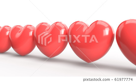 The red heart 3d rendering on white for... - Stock Illustration ...