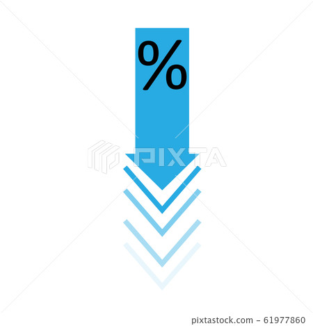 percent down icon on white background. flat... - Stock Illustration ...