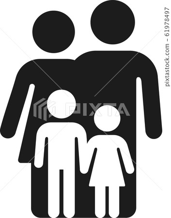 Simple family symbol icon - Stock Illustration [61978497] - PIXTA