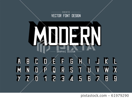 Shadow font and alphabet vector, White modern... - Stock Illustration ...