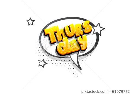 Thursday comic text speech bubble pop art - Stock Illustration ...
