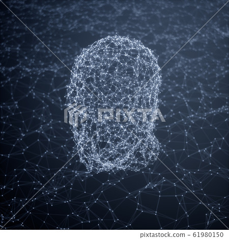 AI technology polygon plexus digital abstract - Stock Illustration ...