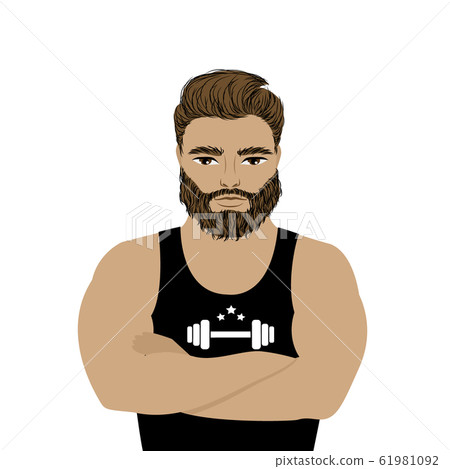 Strong man athlete illustration - Stock Illustration [61981092] - PIXTA