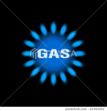 Blue flame of gas on a black background - Stock Illustration [61983002 ...