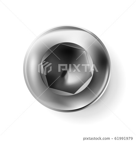 Metal imbus screw, bolt with a cylindrical head.-插圖素材 [61991979] - PIXTA圖庫