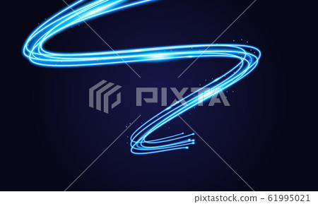 Blue swoosh neon wave over dark background.... - Stock Illustration ...
