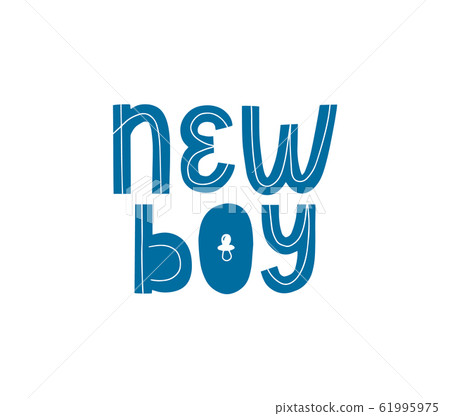 New baby boy typo banner. Kid typography - Stock Illustration [61995975 ...