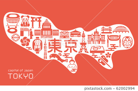 Tokyo terrain made of Tokyo icons - Stock Illustration [62002994] - PIXTA