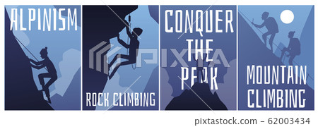 Mountain climbing and alpinism banners...-插圖素材 [62003434] - PIXTA圖庫