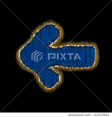 Symbol arrow left made of industrial metal 3D - Stock Illustration ...