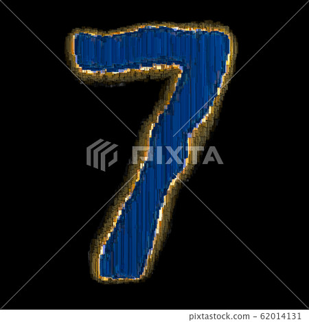 Number 7 made of industrial metal 3D - Stock Illustration [62014131 ...