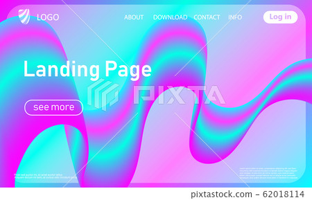 Landing page. Flow shape. Fluid background. Vector - Stock Illustration ...