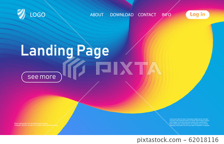Landing page. Flow shape. Fluid background. Vector - Stock Illustration ...