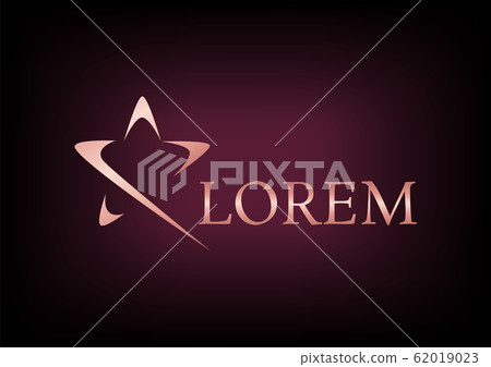rosegold star abstract curve logo design template - Stock Illustration ...