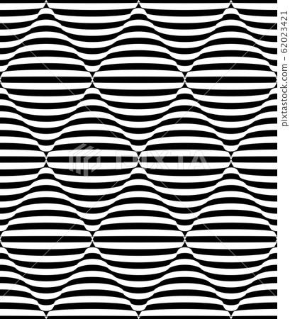 Seamless op art diamonds pattern. Wavy lines - Stock Illustration ...