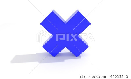 Blue cross mark - Stock Illustration [62035340] - PIXTA