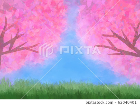 Sakura Spring image in full bloom - Stock Illustration [62040401] - PIXTA