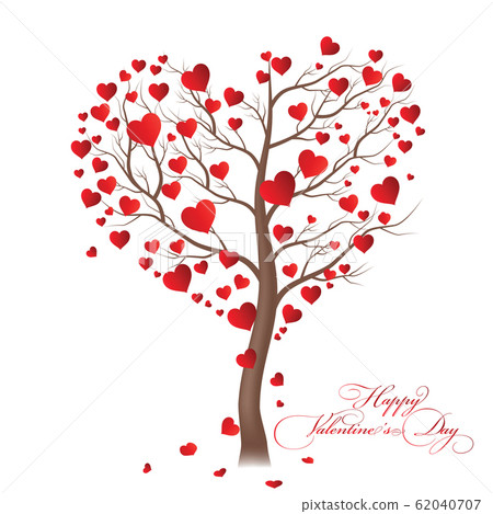 Love tree on white background, illustration Vector - Stock Illustration ...