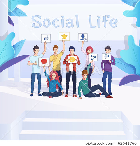 Social life flat vector illustration - Stock Illustration [62041766 ...