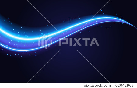 Blue swoosh neon wave over dark background.... - Stock Illustration ...