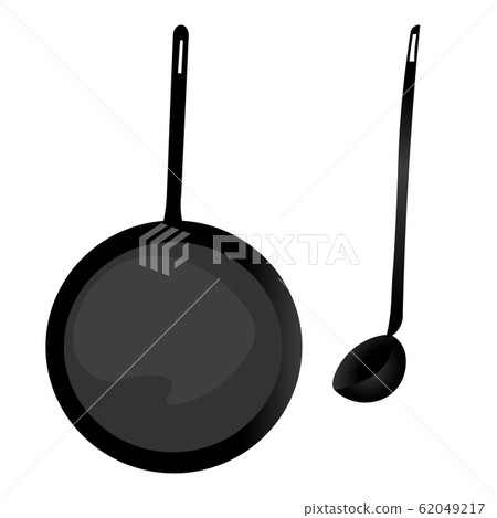 Cookware (iron frying pan ladle) - Stock Illustration [62049217] - PIXTA