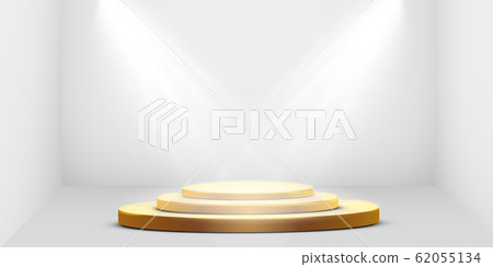Round golden podium, pedestal or platform... - Stock Illustration ...