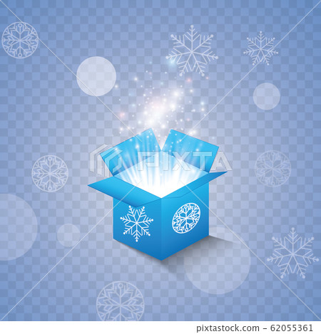 Set of magic gift boxes on a blue background,... - Stock Illustration ...