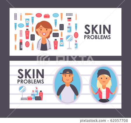 Skin care banner, vector illustration.... - Stock Illustration ...