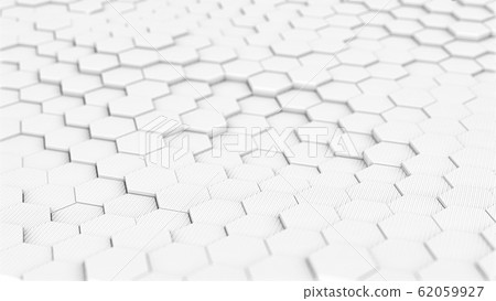 White Hexagonal Pattern - 3D Rendering - Stock Illustration [62059927 ...