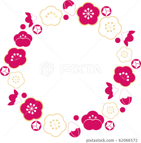 Ume, spring, flower, illustration, frame, copy... - Stock Illustration ...