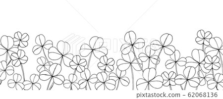 Clover line drawing - Stock Illustration [62068136] - PIXTA