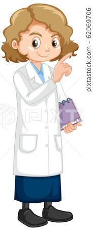 Girl in science gown standing on white background - Stock Illustration ...
