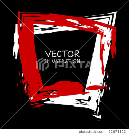 Vector ink shape. Square element. Rectangle brush - Stock Illustration ...