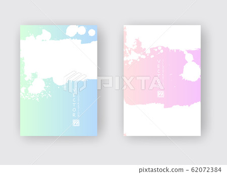 White ink brush stroke poster on Green Pink - Stock Illustration ...