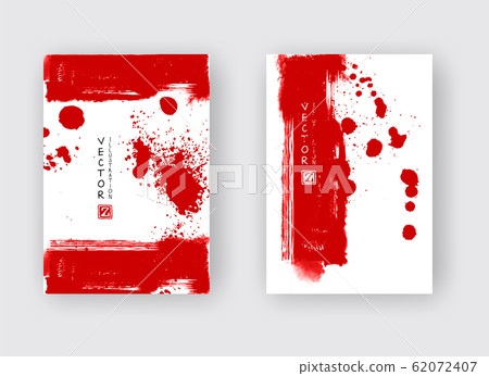 Red ink brush stroke on white background. - Stock Illustration ...