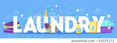 Laundry Text Horizontal Composition - Stock Illustration [62075173] - PIXTA