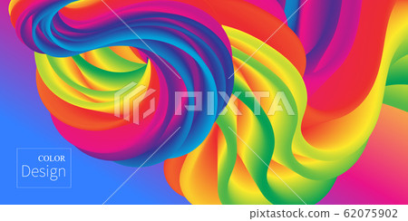 Rainbow Background. Wave Pattern. Fluid Flow. - Stock Illustration [62075902] - PIXTA