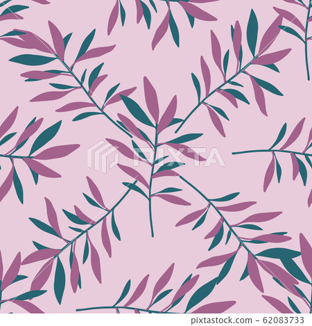 Geometric branch leaves seamless pattern. Summer - Stock Illustration ...