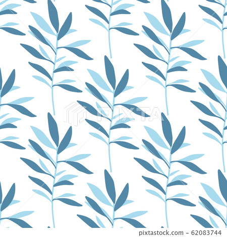 Seamless pattern with geometric branch leaves. - Stock Illustration ...