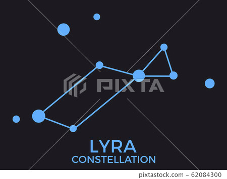 Lyra constellation. Stars in the night sky. - Stock Illustration ...