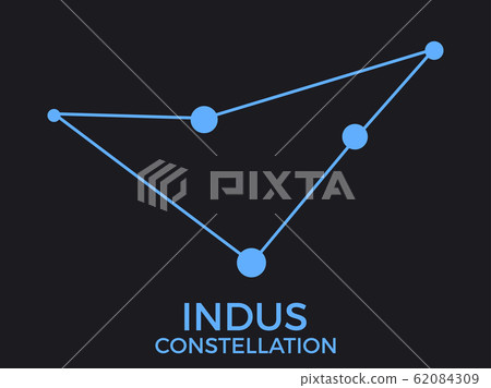 Indus constellation. Stars in the night sky. - Stock Illustration ...