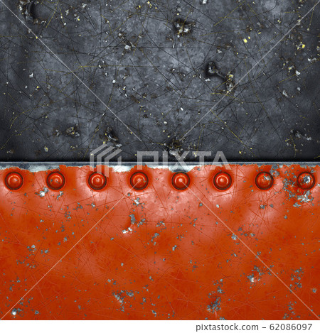Strip of metal with rivets painted red in the... - Stock Illustration ...