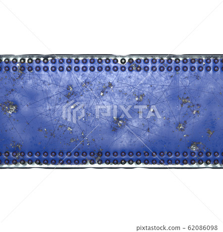 Strip of metal with rivets painted blue in the... - Stock Illustration ...