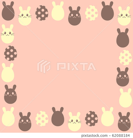 Pastel easter frame square pink - Stock Illustration [62088184] - PIXTA