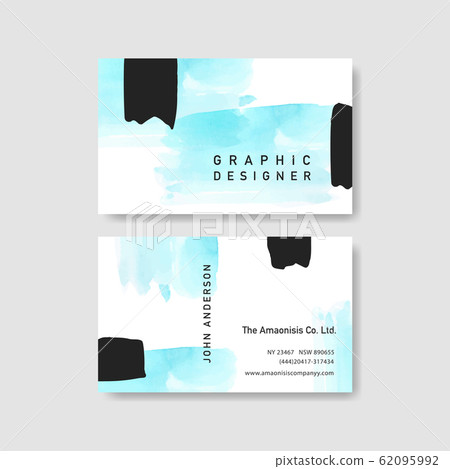 Splash color name card design with blue, black - Stock Illustration ...